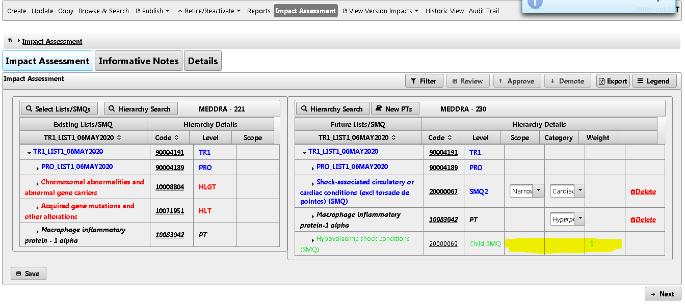 IA - Relations: When adding a Child SMQ from SMQ hierarchy, the ...