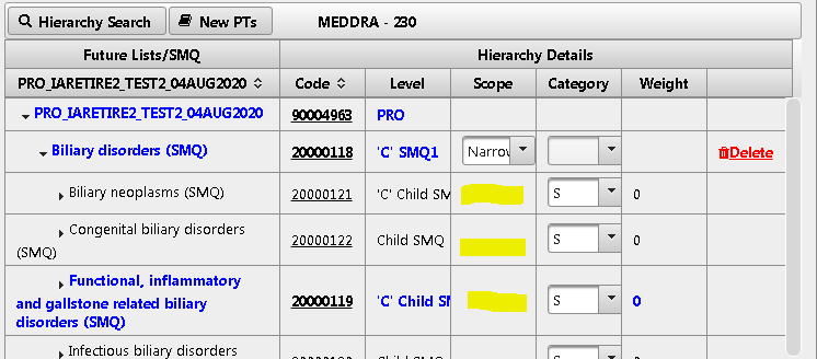 Scope and Category drop-down/data and Weight data in UI and Reports. · Issue #539 · DBMS ...