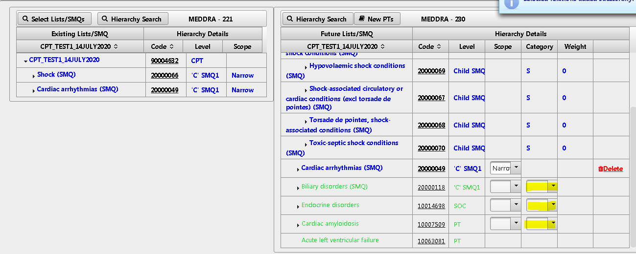 Scope and Category drop-down/data and Weight data in UI and Reports. · Issue #539 · DBMS ...