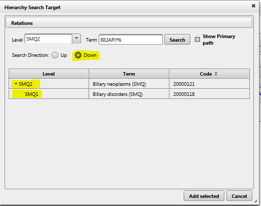 Release 2 : Priority 1 : IA Hierarchy Search Target : Expand icon is ...