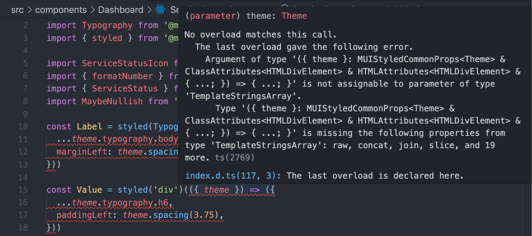 No overload matches styled · Issue #30569 · mui/material-ui · GitHub