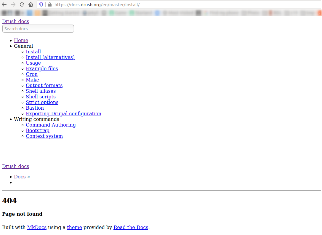 Installation Documentation Missing for 10.x / master · Issue #4564 · drush-ops/drush · GitHub