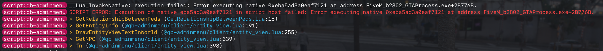 Update Entity View Lua By Xxxthelawxxx97 · Pull Request 210 · Qbcore Framework Qb Adminmenu