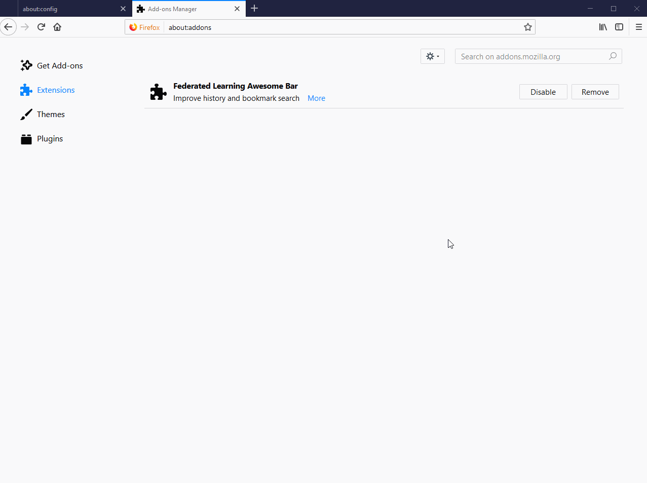 The "Undo" option is wrongly displayed after the "Federated Learning ...