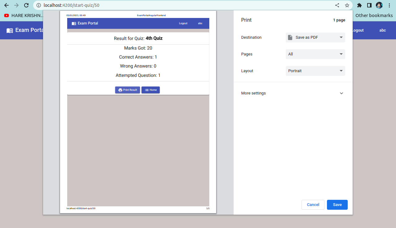 Print Results PDF · Issue #44 · anmolmalhotra97/Exam-Portal-Front-End · GitHub