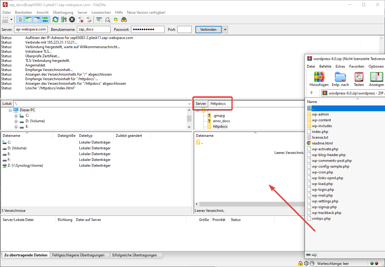 Webspace: WordPress installieren | ZAP-Hosting Docs