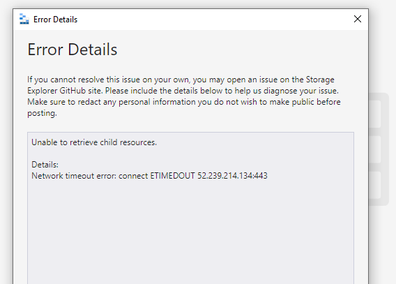 Azure storage tables : Unable to retrieve child resources · Issue #5734 · microsoft ...