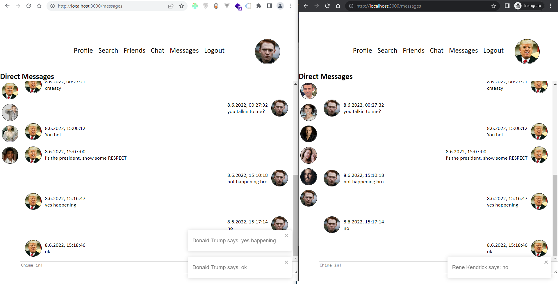 Github Maerf Social Network React Social Network With Classic