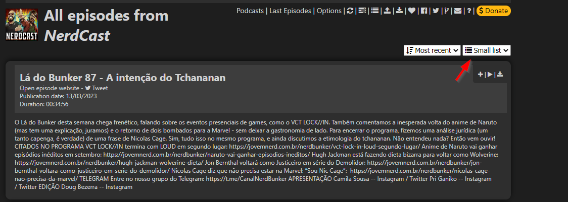 Small list is not working on the "All episodes from ..." view · Issue #348 · podStation ...