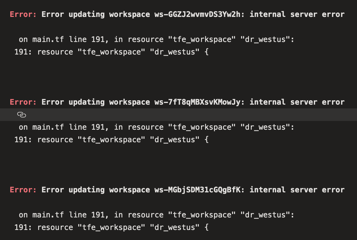 terraform apply failing. Getting internal server error. · Issue #26277 ...