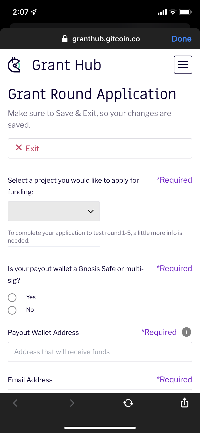 mobile: ability to select project on application is broken · Issue #383 · gitcoinco/grant-hub ...