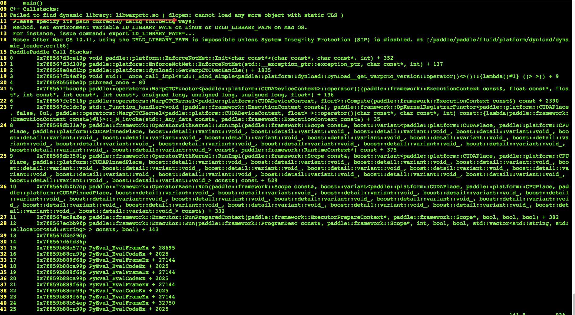 Paddle 150 训练ocrctc Dlopen Cannot Load Any More Object With Static