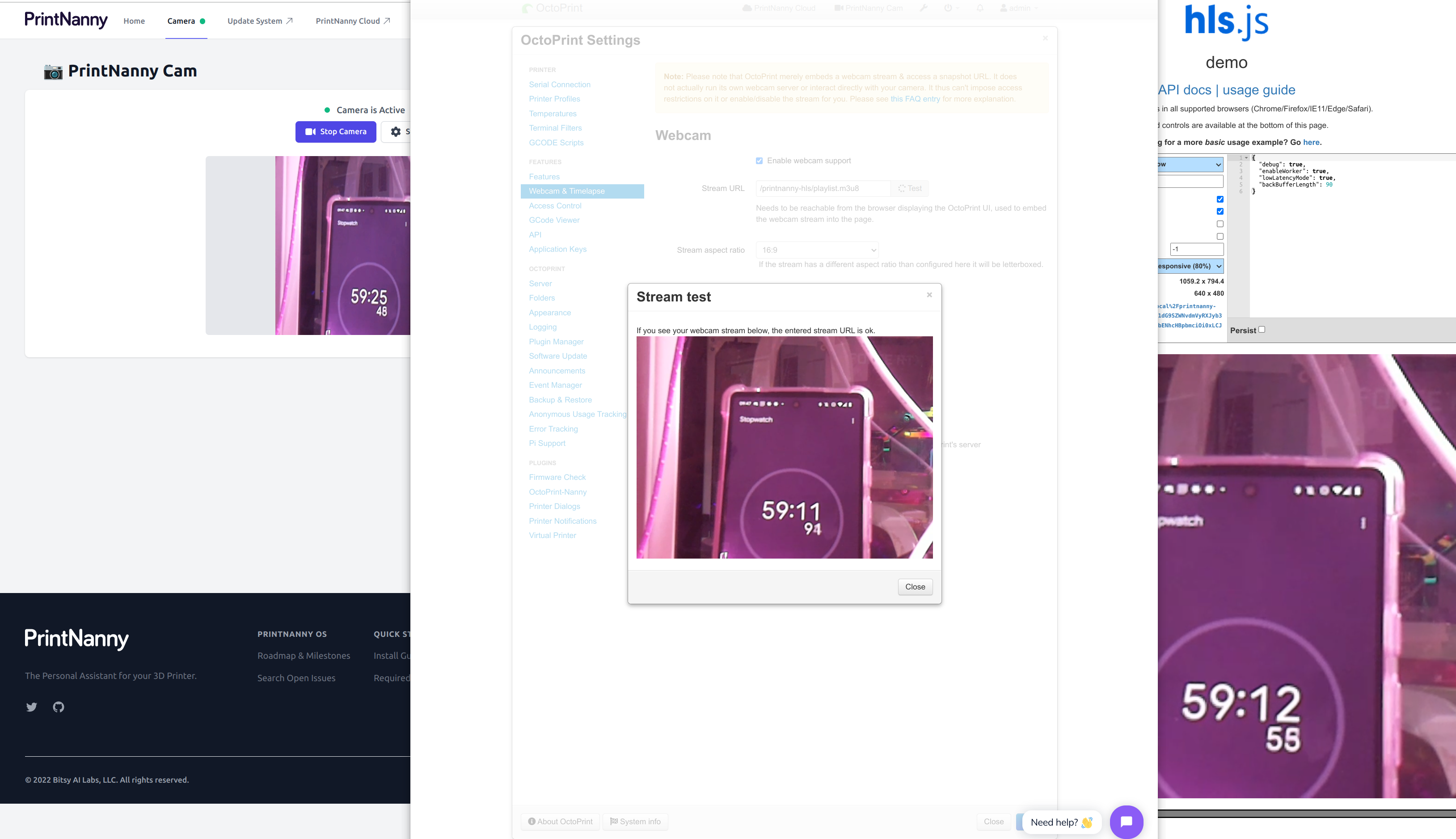 OctoPrint hls camera stream is laggy/choppy · Issue #189 · bitsy-ai/printnanny-os · GitHub