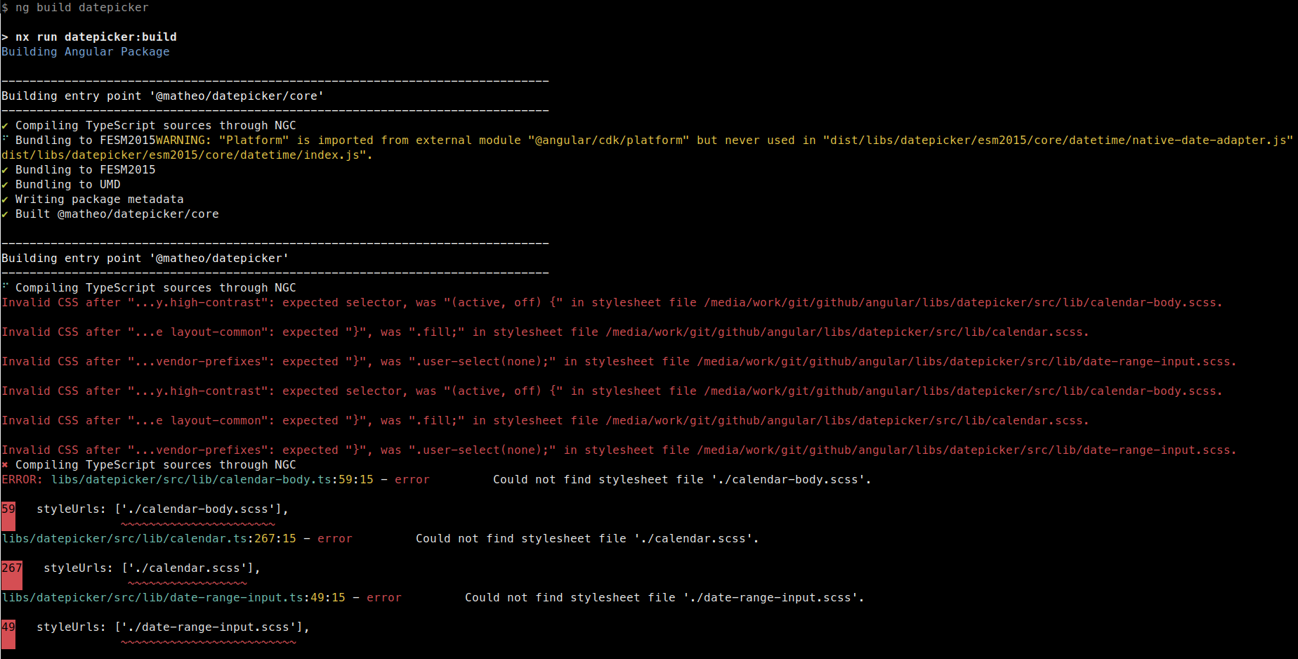 Bug Sass Being Compiled As Css · Issue 1993 · Ng Packagrng Packagr · Github 