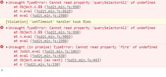 Cannot read property 'fire' of undefined / Cannot read property 'querySelectorAll' of undefined ...