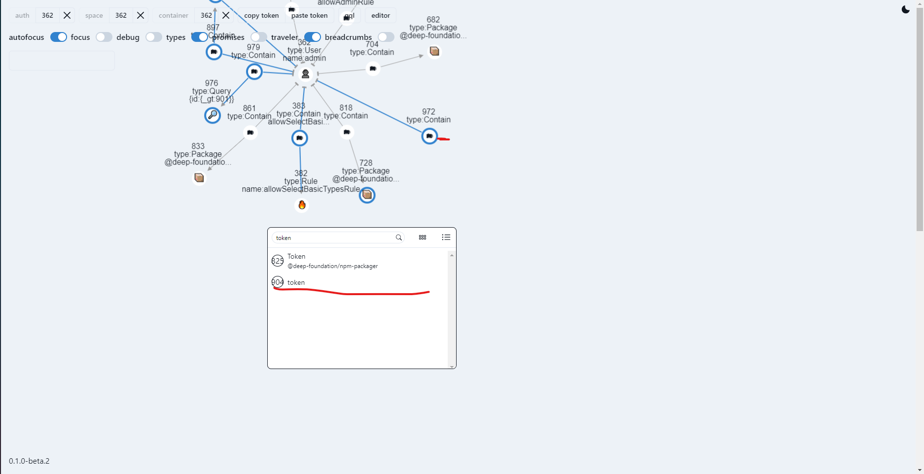 In the modal window that is shown with RMB, the display of the package name the disappears ...