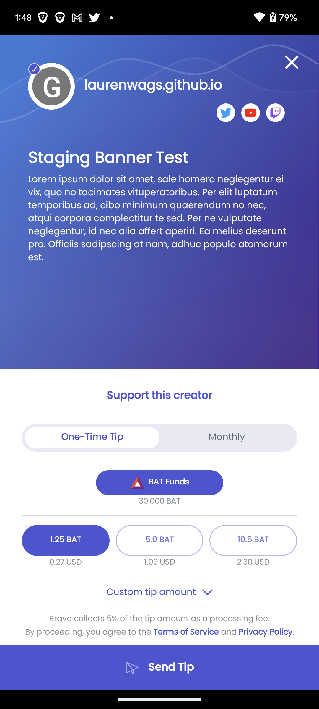 Close X Button Should Be Present In The Tipping Banner · Issue 26744 · Bravebrave Browser 