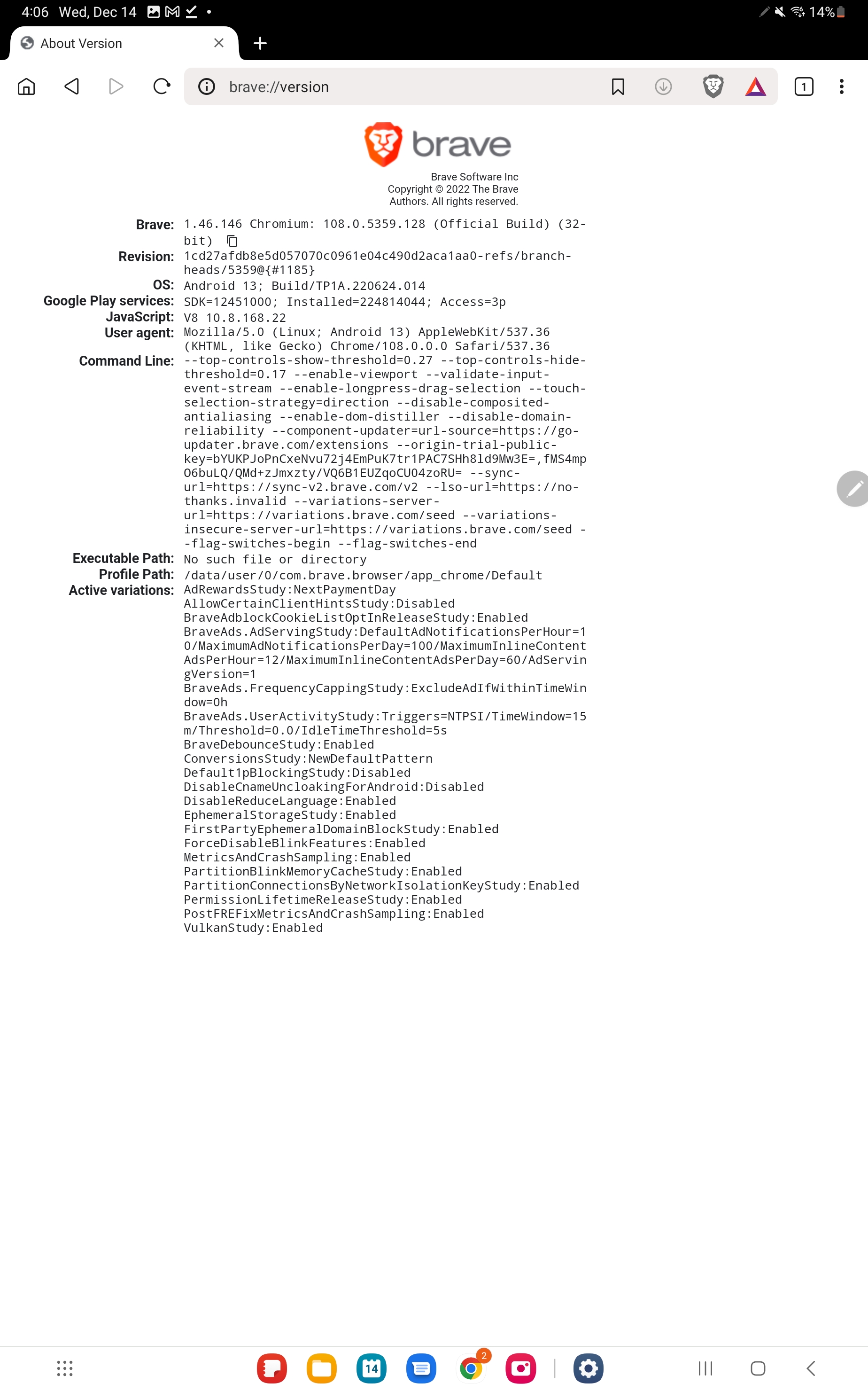 Upgrade from Chromium 108.0.5359.99 to Chromium 108.0.5359.128. · Issue #27351 · brave/brave ...
