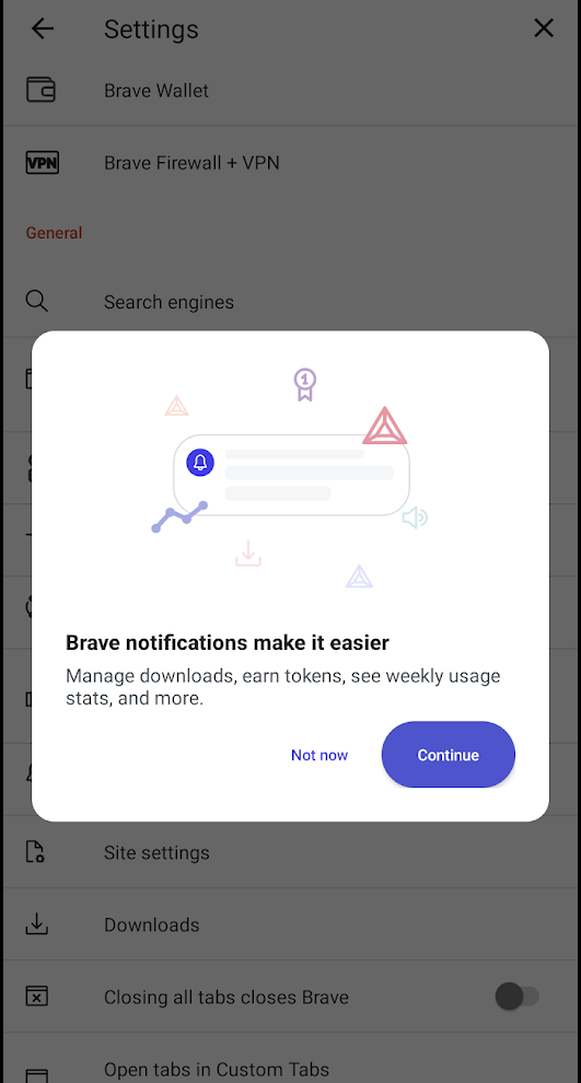 `Turn on Brave notification` button not working for both `rewards ...