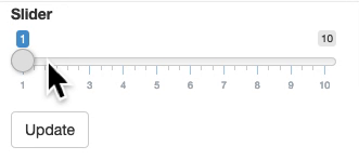If sliderInput has fixed max value, updateSliderInput duplicate values ...