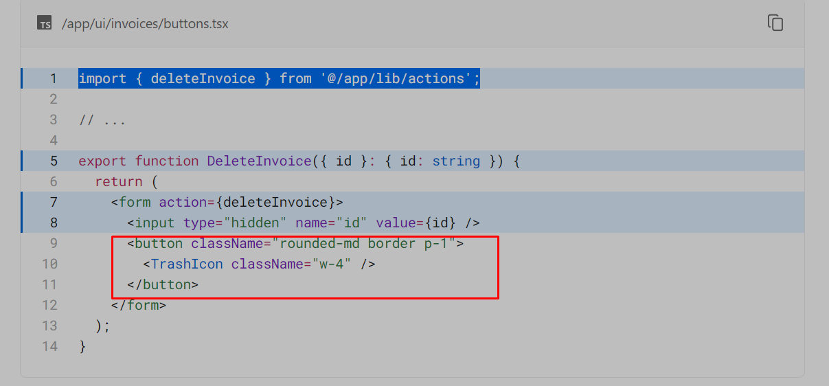 Chapter 12 Deleteinvoice Style Mismatch Between Course Curriculum And Final Code Example · Issue