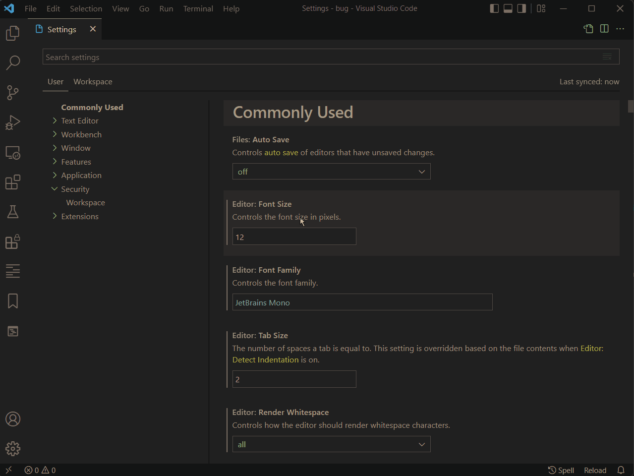 Settings values are not updated after switching scopes · Issue #148709 · microsoft/vscode · GitHub