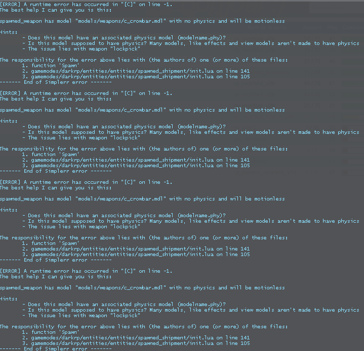 Lua lockpick errors · Issue #2887 · FPtje/DarkRP · GitHub