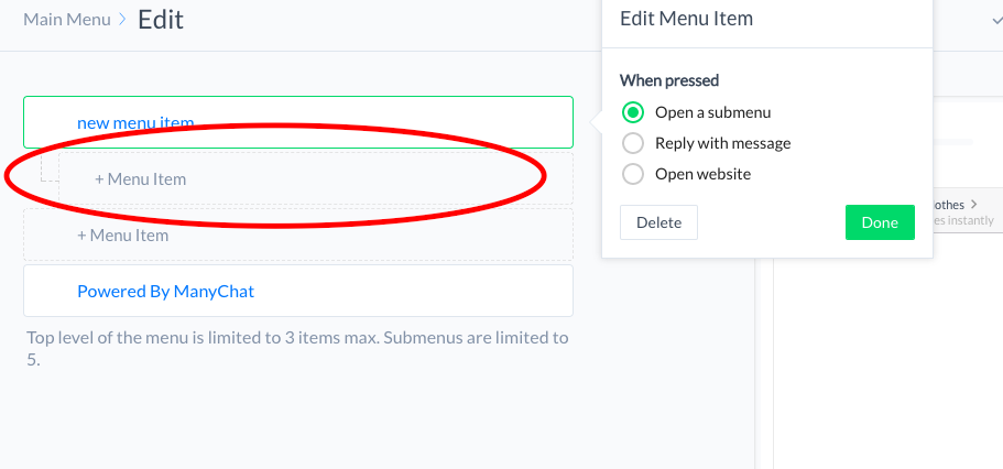 (Client) UI to add sub menu item · Issue #771 · Cloudkibo/KiboPush · GitHub