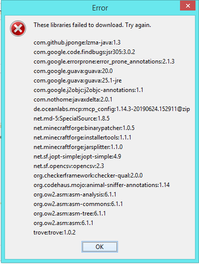 Installer not downloading some libraries · Issue #5900 · MinecraftForge/MinecraftForge · GitHub