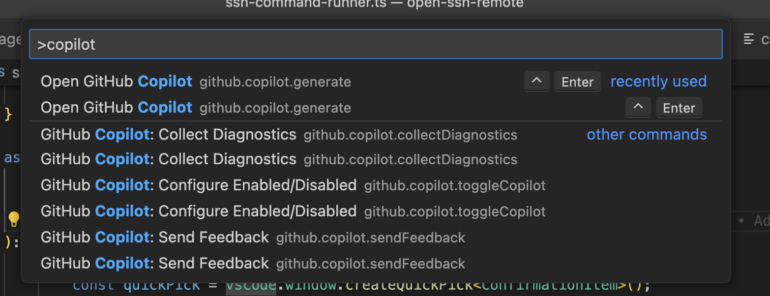 All copilot command palette items are duplicated · Issue #178260 · microsoft/vscode · GitHub