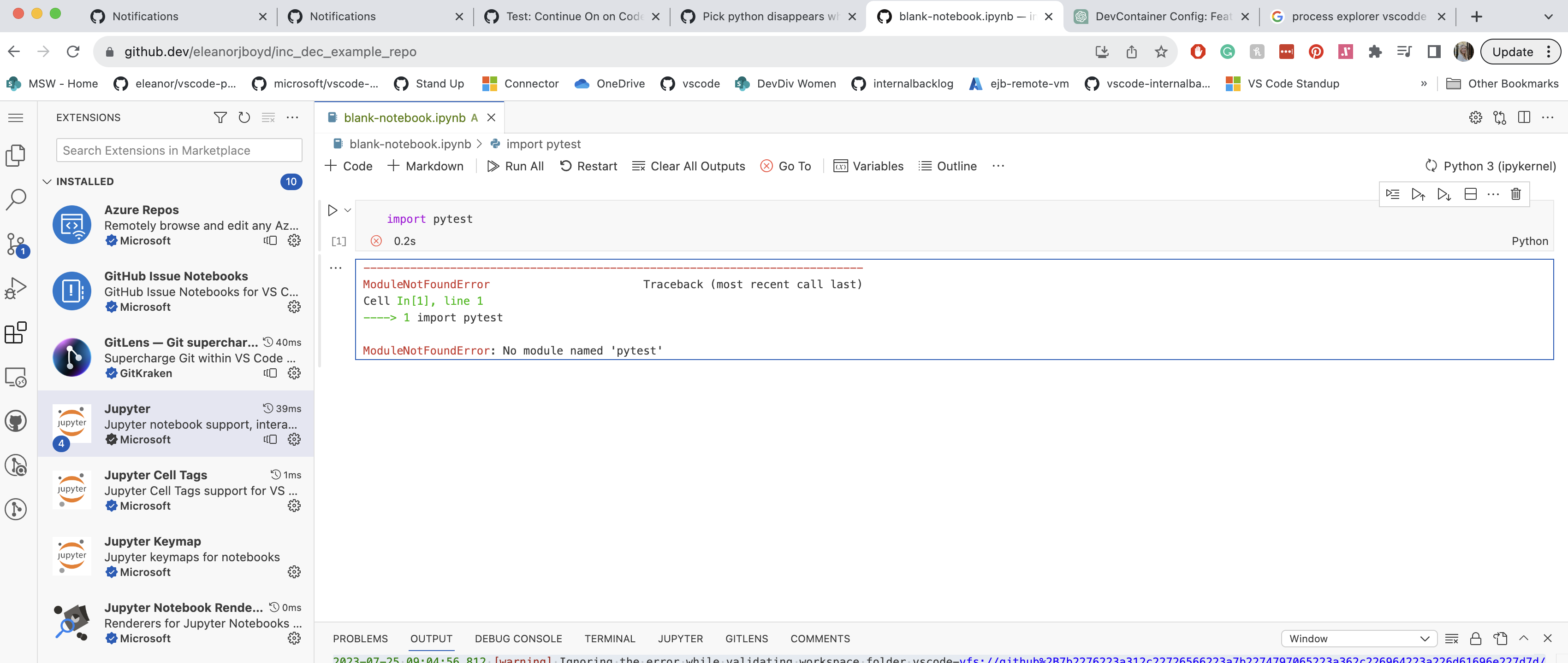 Pick python disappears when changing tabs · Issue #13979 · microsoft/vscode-jupyter · GitHub