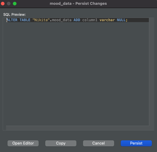 [macOS] The SQL script is cropped in the persist changes dialog · Issue ...