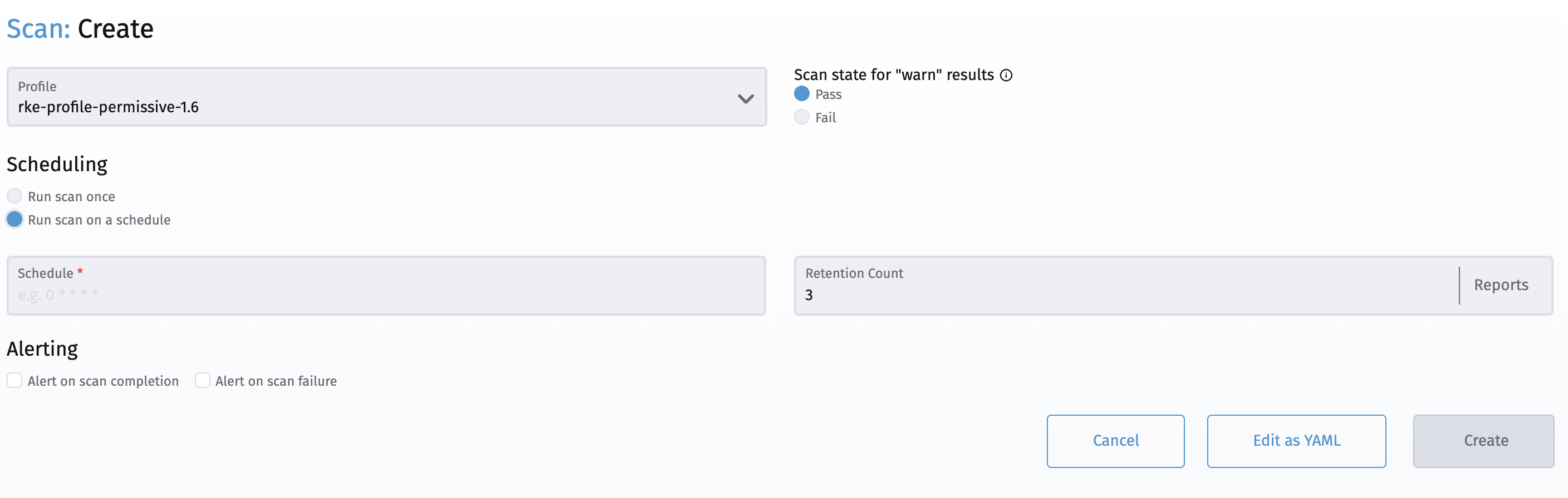 Issues with Retention count while creating a cluster scan · Issue #1956 · rancher/dashboard · GitHub
