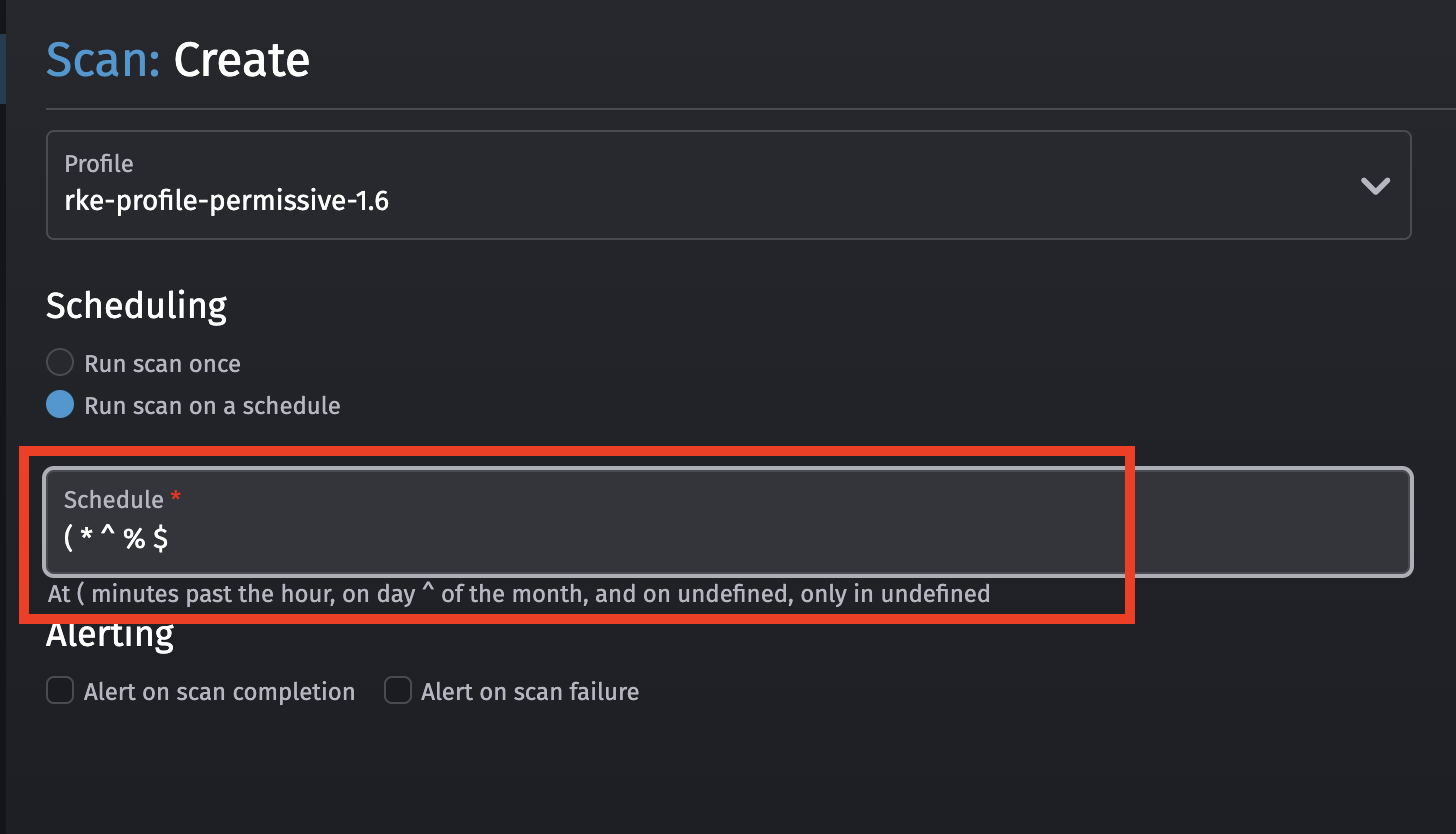 Cis V2 No Input Validation For Schedule Field · Issue 2070 · Rancherdashboard · Github