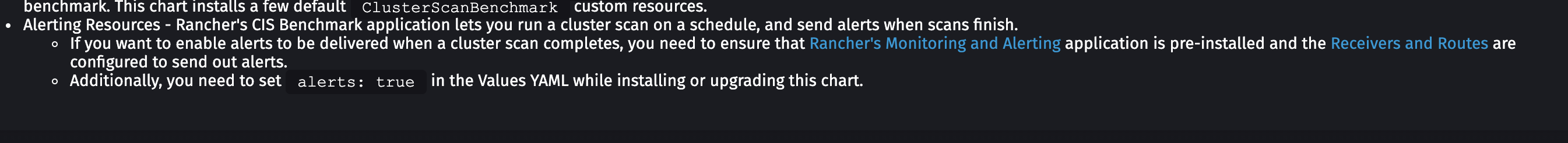 Message to configure alerts in CIS v2 scans can be made better · Issue #2088 · rancher/dashboard ...