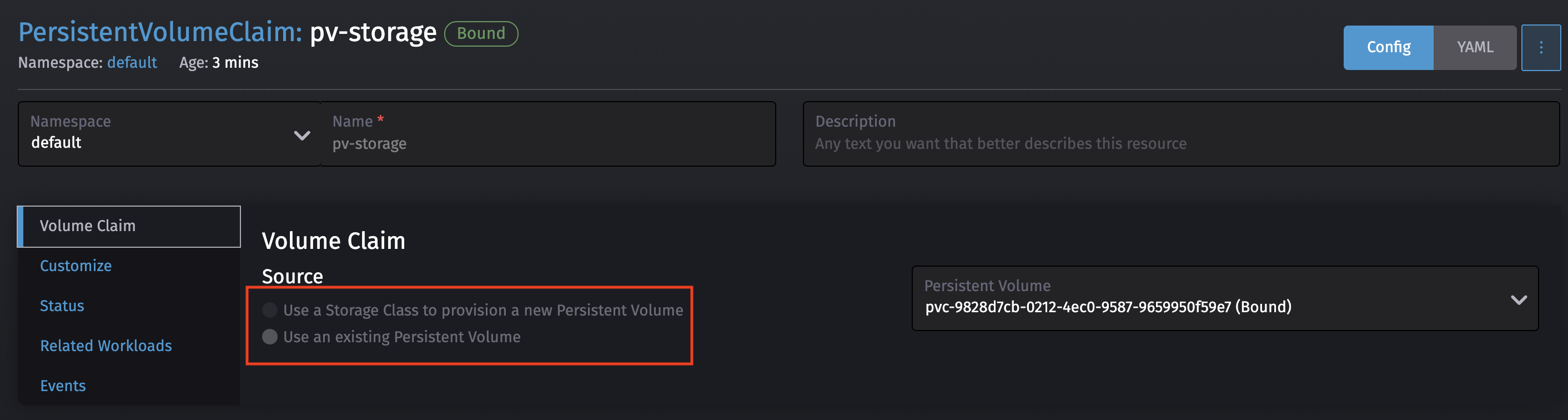 Issue in Details page of PVC · Issue #2383 · rancher/dashboard · GitHub