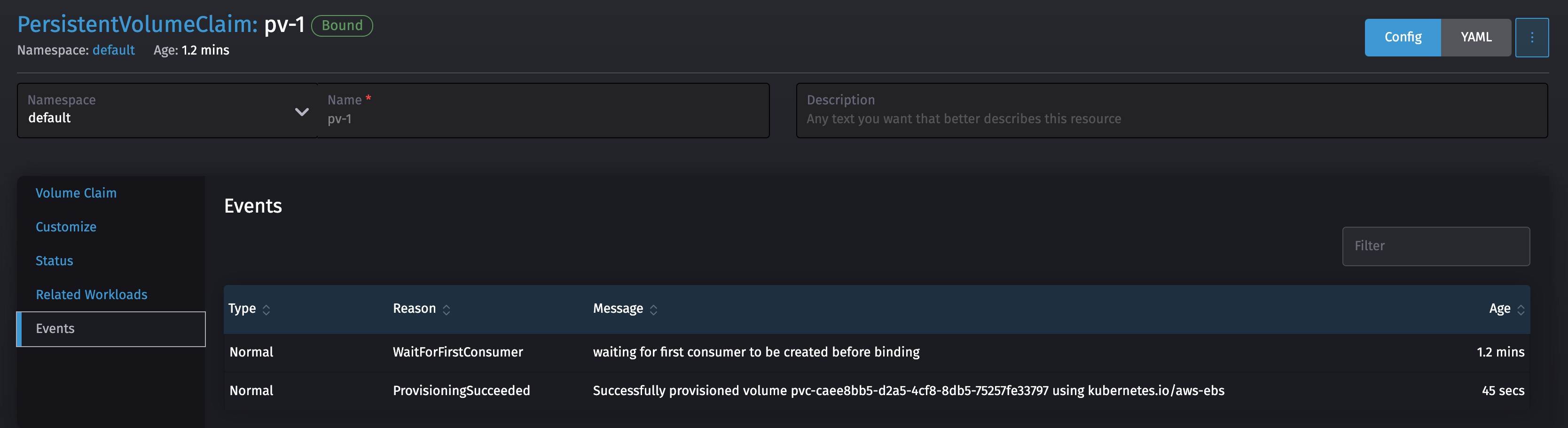 Related Workload and Events section empty for a PVC · Issue #2381 ...