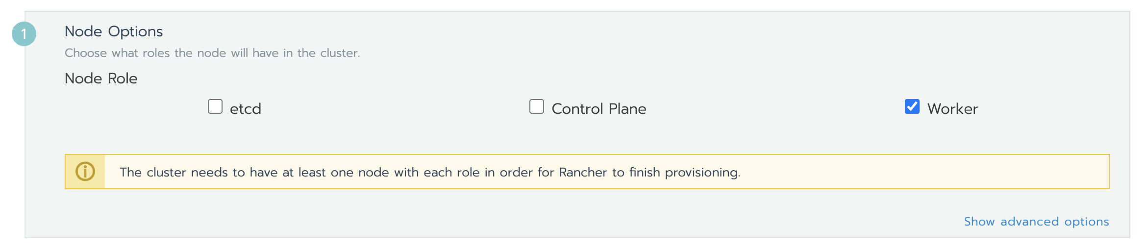 [ui] Make message for custom cluster requiring all three roles more visible · Issue #32404 ...