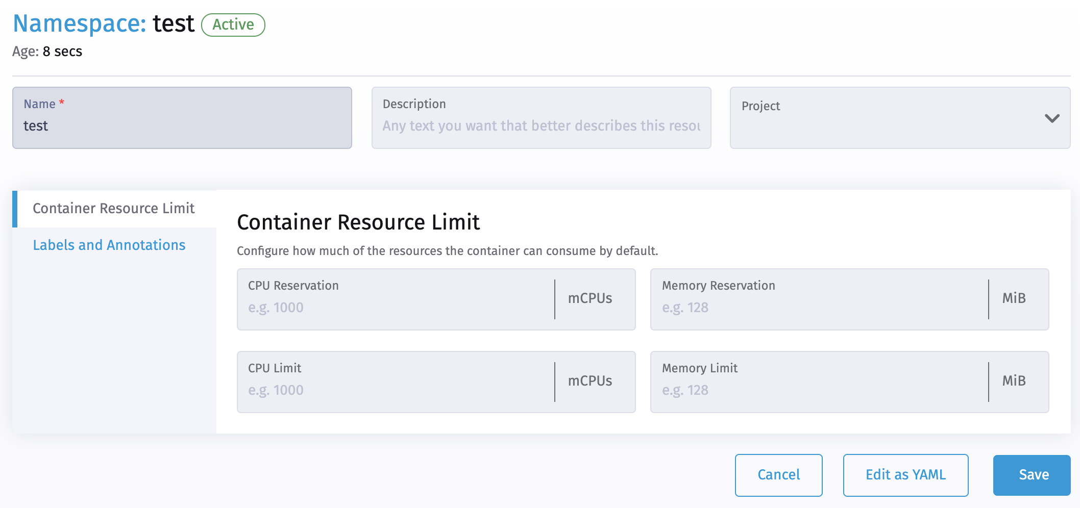 Unable To Edit Namespaces Created By The Dashboard · Issue 2878 · Rancherdashboard · Github 