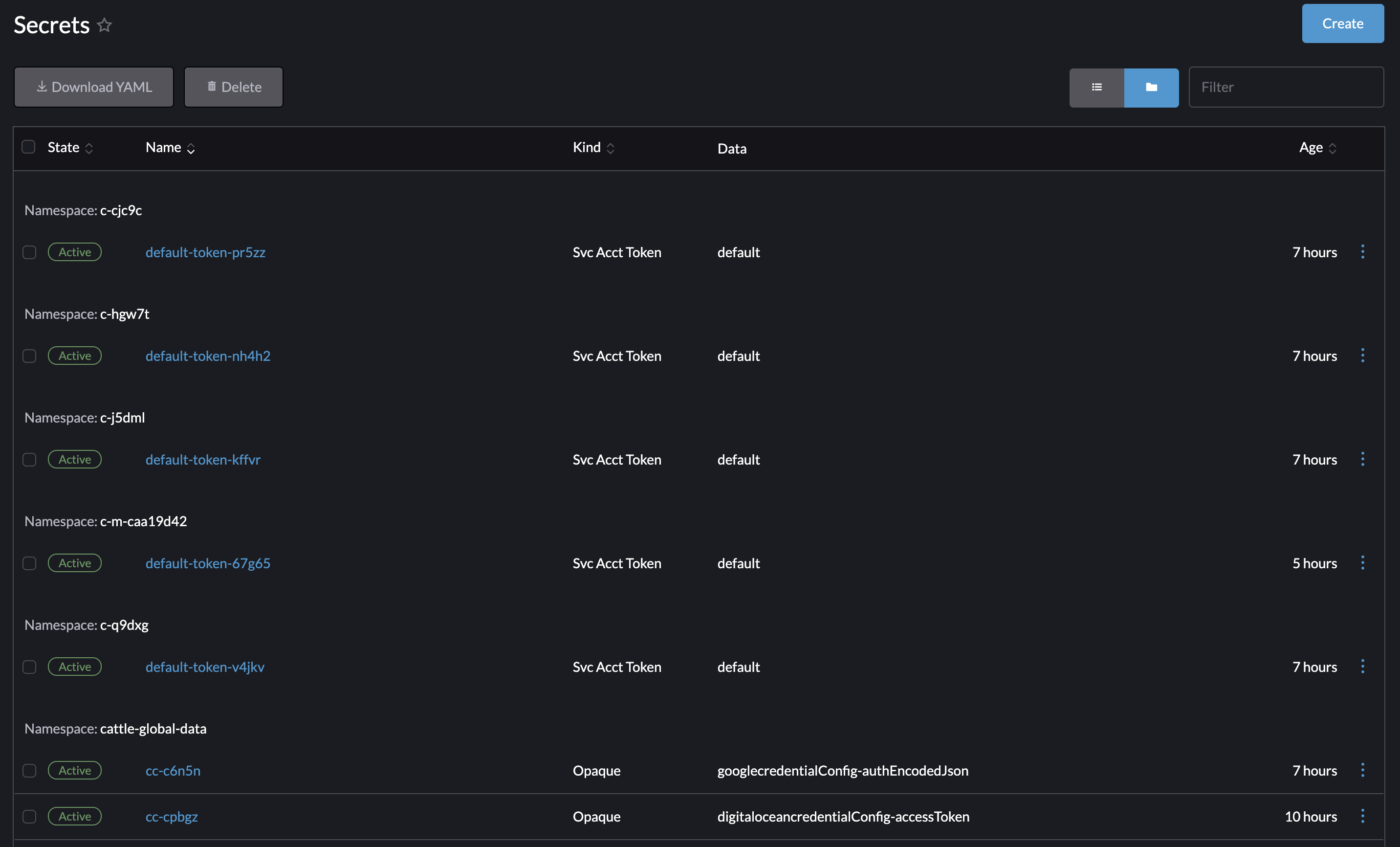 Inconsistencies between light vs dark themes in Resource list page · Issue #2958 · rancher ...