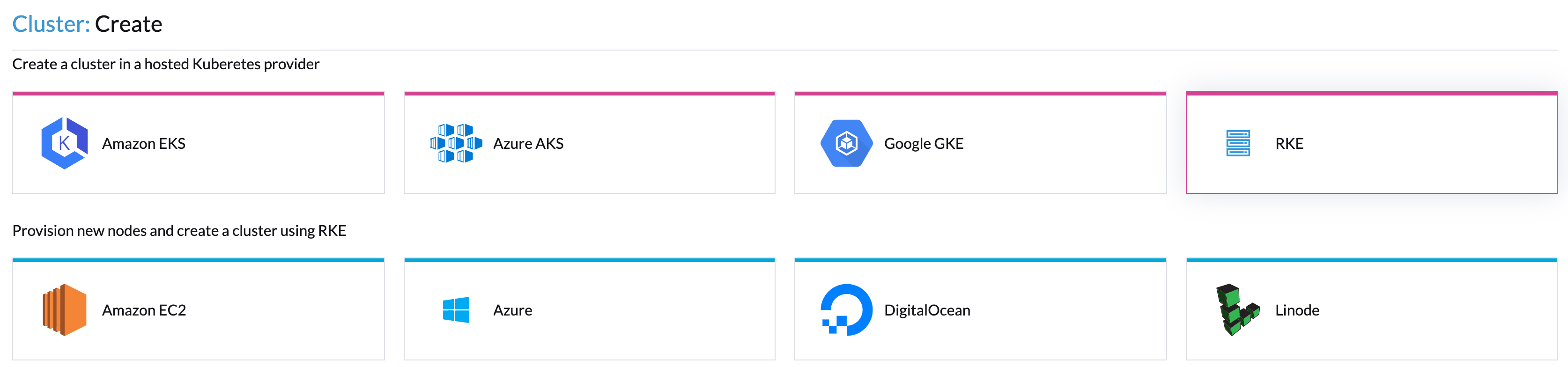 RKE cluster available under Hosted Kubernetes cluster during cluster ...