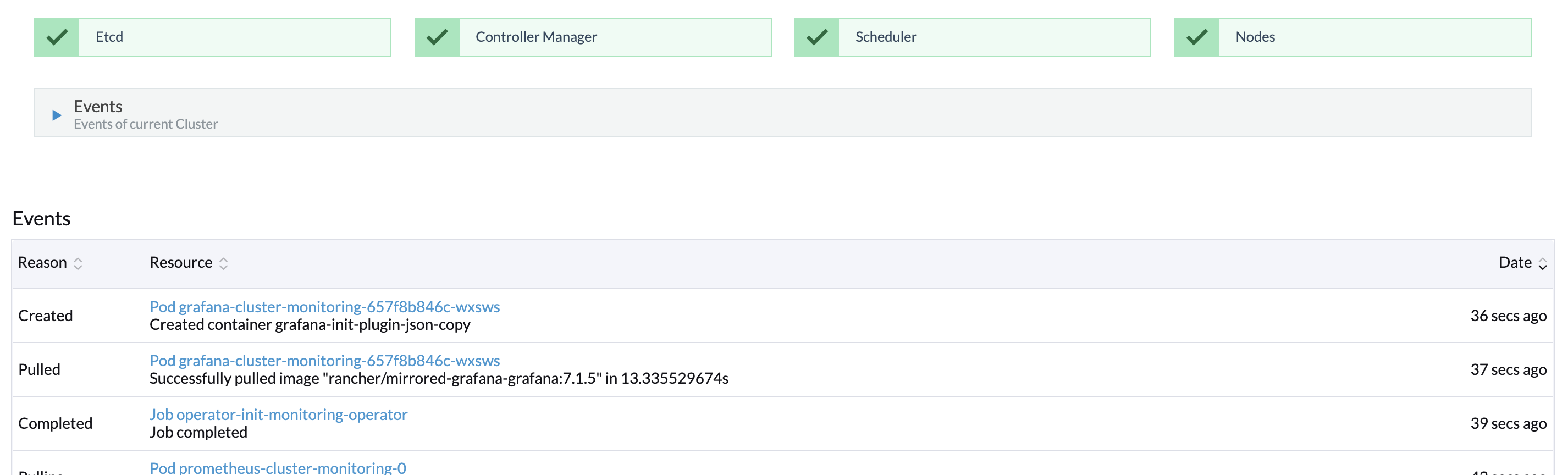 Cluster Dashboard in cluster explorer shows two Events sections · Issue #3218 · rancher ...