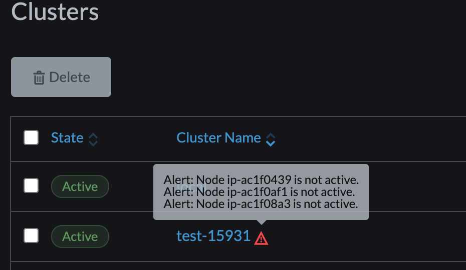 Alert That Nodes Are Inactive Is Not Shown In Cluster Management Page · Issue 3603 · Rancher