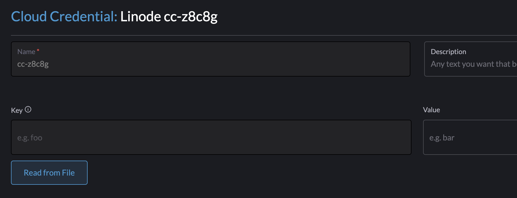 Edit config of a Linode Cloud credential, does not have the Key as token · Issue #3723 · rancher ...