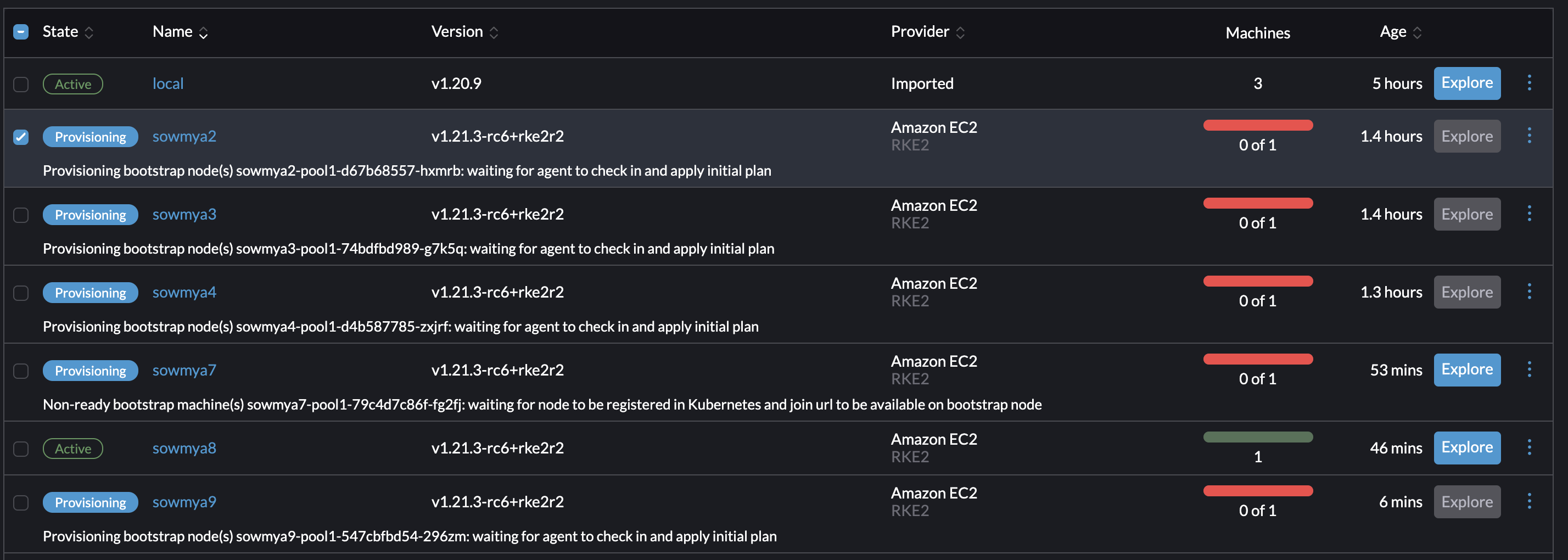 Amazon EC2 node driver clusters are stuck in provisioning · Issue #34381 · rancher/rancher · GitHub