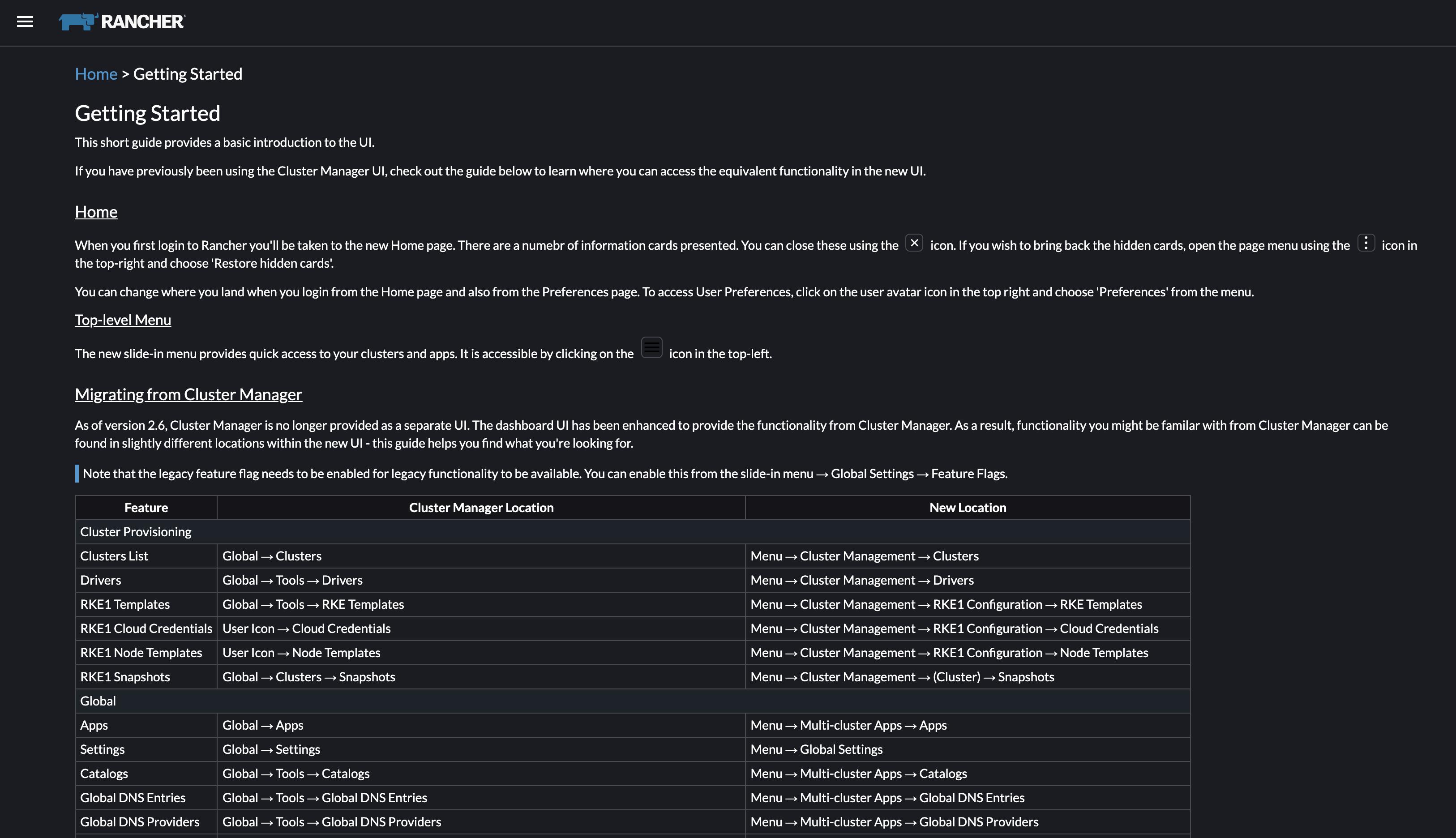 2 6 Ux Create Getting Started Document · Issue 2735 · Rancher