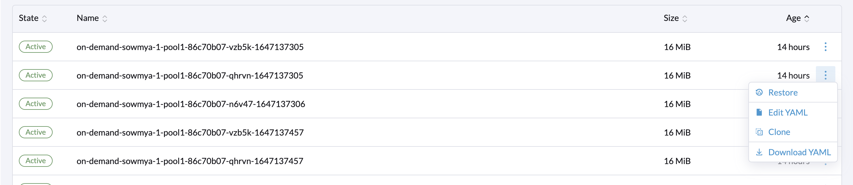 RKE2 snapshots should not have a `delete` option in the UI, currently unsupported in the backend ...