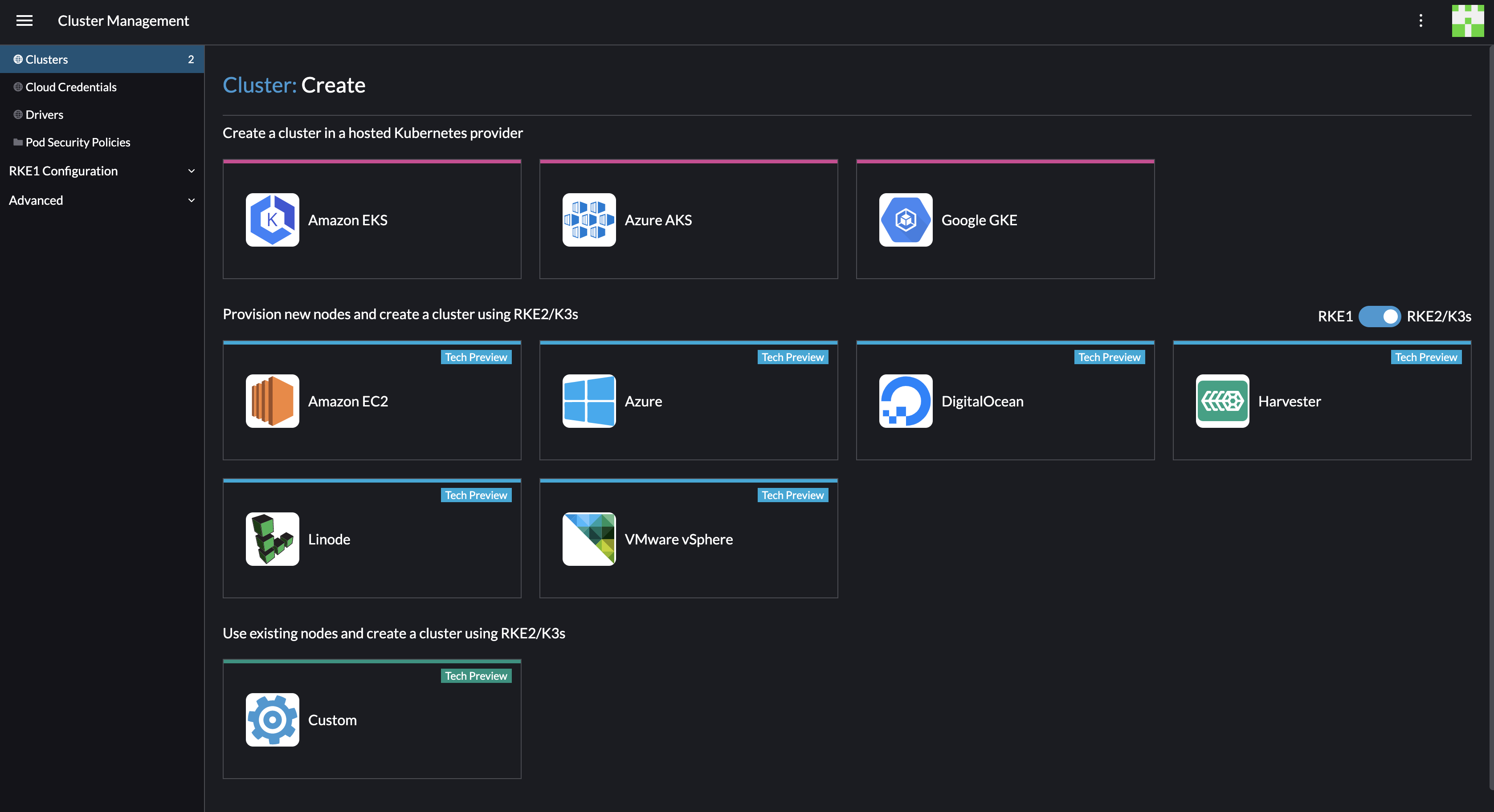 Revert removal of Tech Preview designation for RKE2/k3s provisioning · Issue #5359 · rancher ...