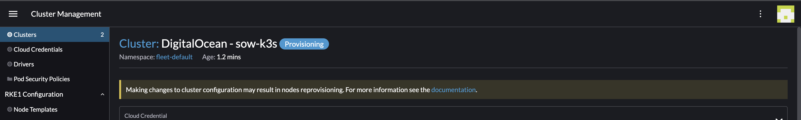 Add note regarding RKE2/k3s provisioning behavior with link to documentation · Issue #5296 ...