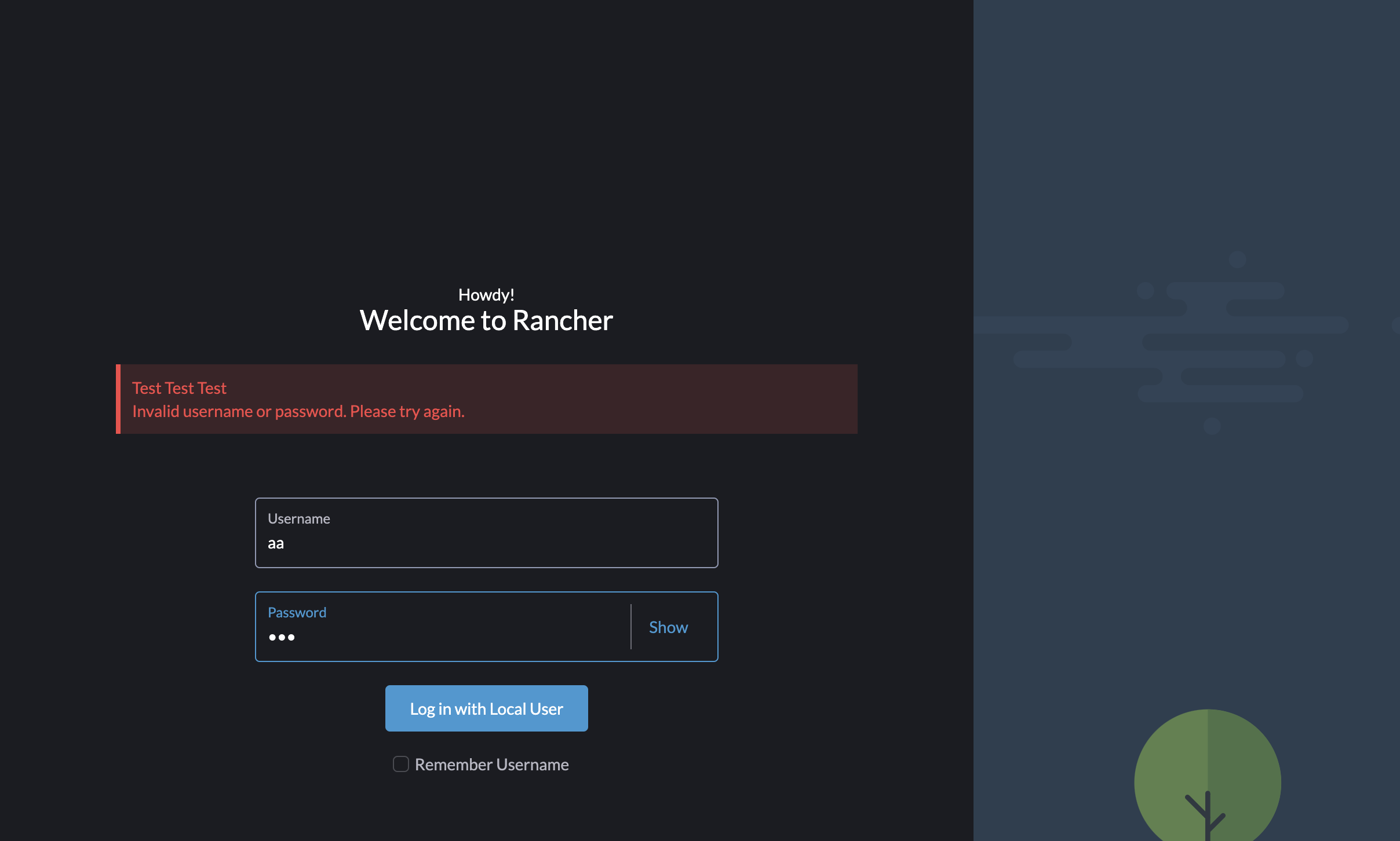 Add support for Custom Login Failed Message · Issue #5401 · rancher ...